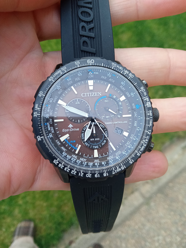 Reloj Pilot Citizen eco drive radiocontrolado chronograph CB5005-13X ...