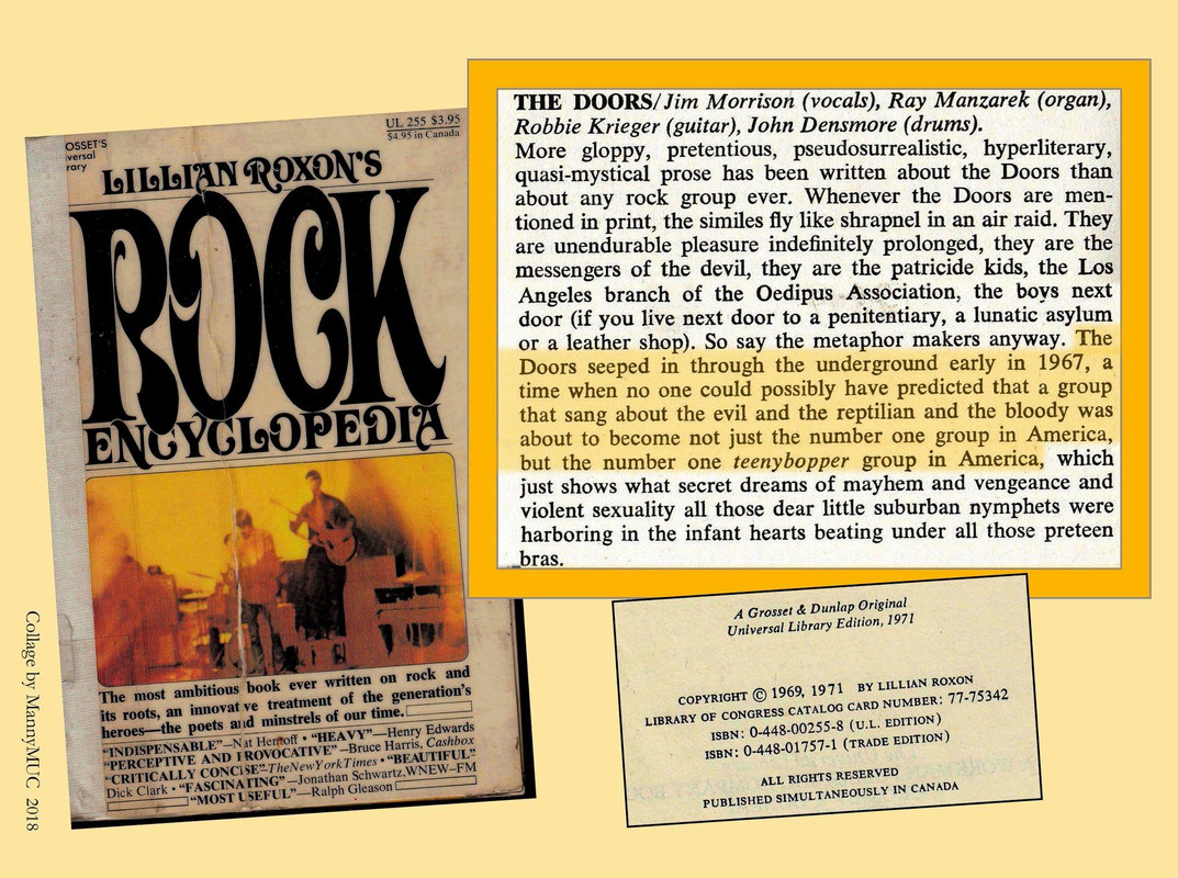 Rock Encyclopedia( Lillian Roxon´s) Escrito en 1969 y publicado ...