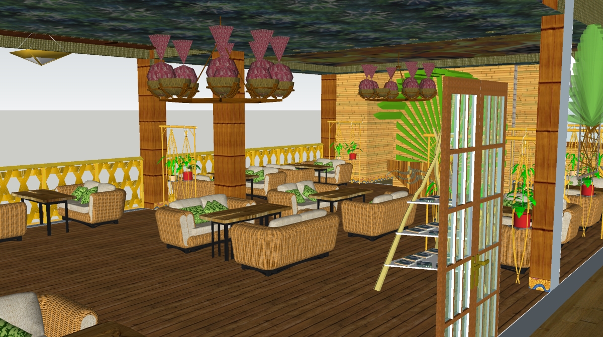 937 Interior Restaurant Sketchup Model Free Download