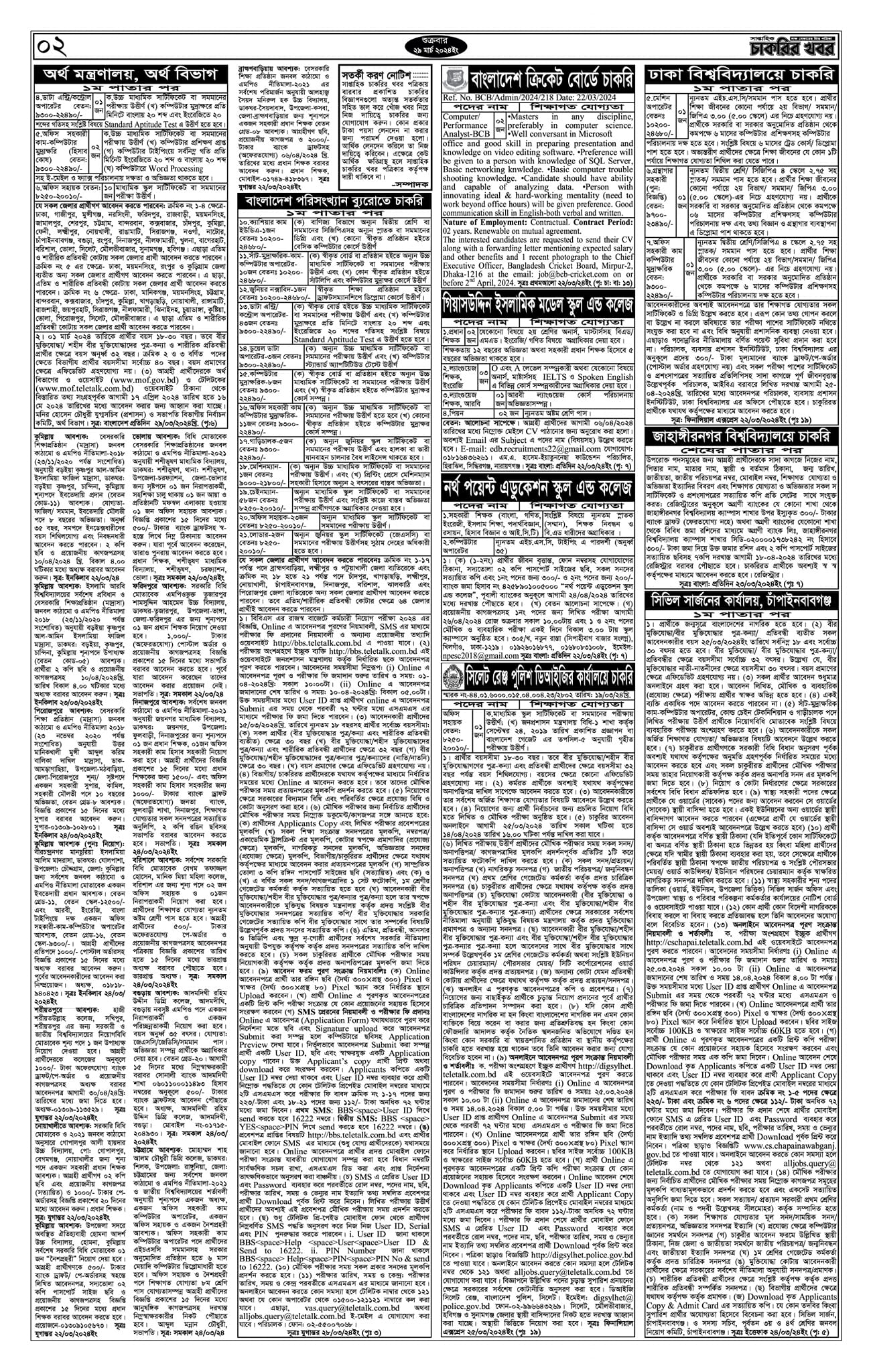 Saptahik Chakrir Khobor Newspaper 05 April 2024 সাপ্তাহিক চাকরির খবর ...