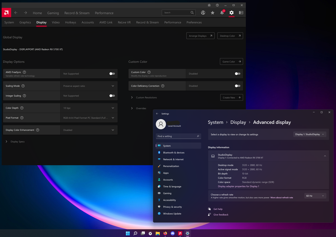 Studio Display with Windows AMD 5700 XT - Integer scaling not supported ...