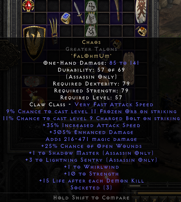 Chaos Greater Talons 3light Sentry - Topic - d2jsp