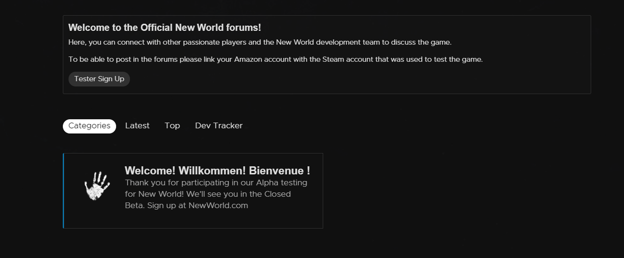 Can't access New World forum :: New World: Aeternum General Discussions