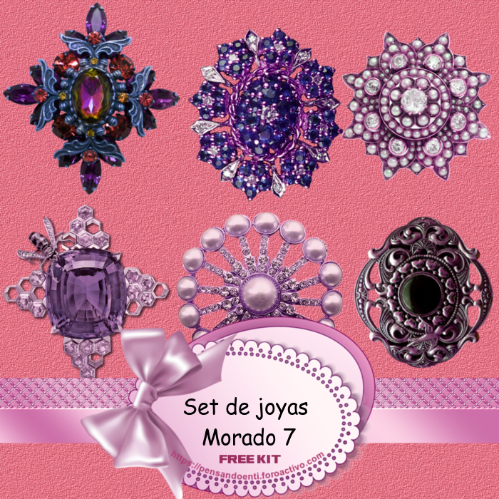set de joyas Morado 7