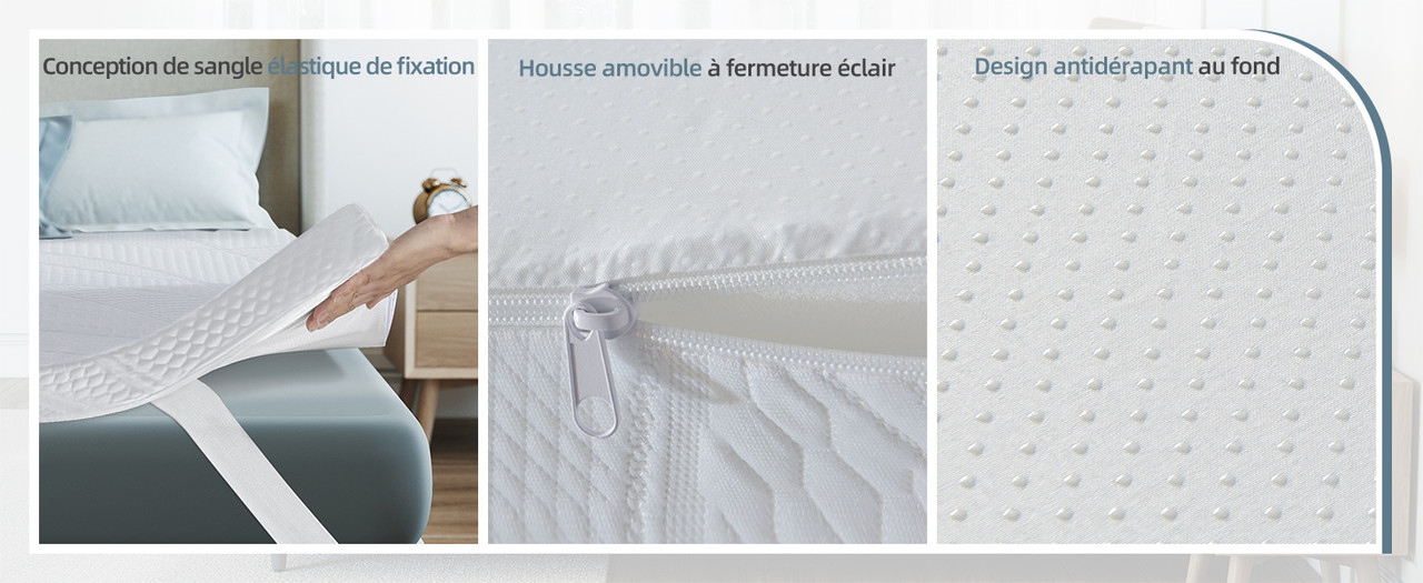 Surmatelas 140x190 cm Havenlyhome, Épaisseur de 6 cm, Mousse à Haute ...