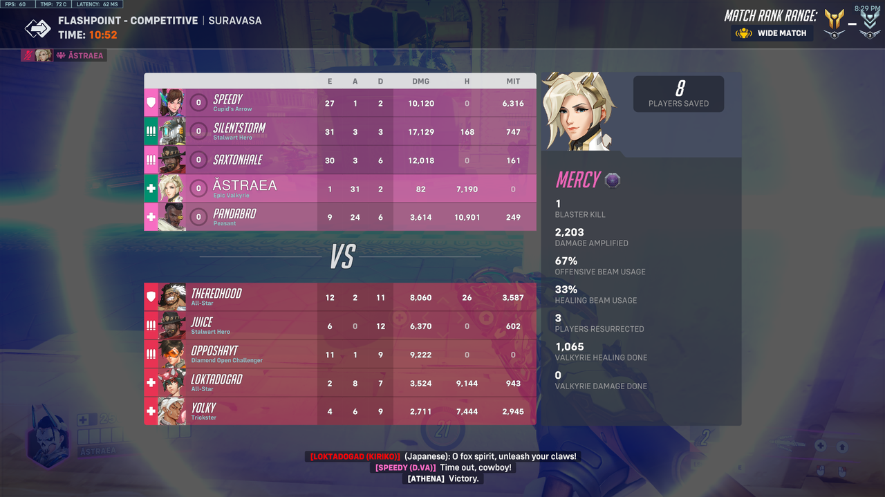 Mercy Main 1:31:2 by ASTRAEA — Overwatch 2 Replay T1QN1A - YouTube