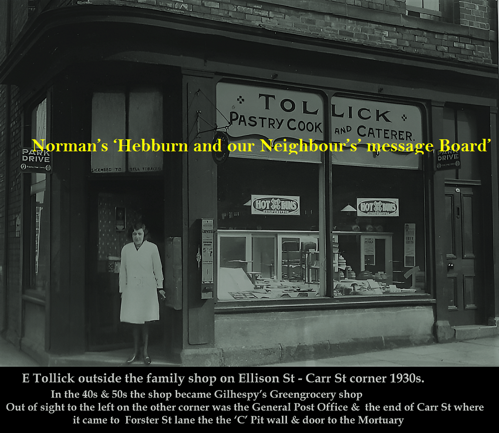 Tollick's Shop on Ellison St Carr St corner 1930s — Postimages