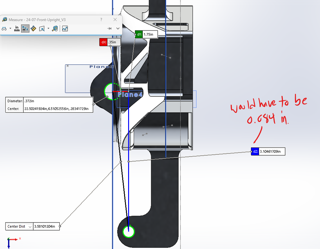 Finding required steering arm pickup point on Front Upright accounting ...