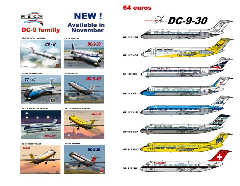 1/72 - Douglas DC-9-30/(V)C-9B/C by Mach2 - released - The Rumourmonger ...