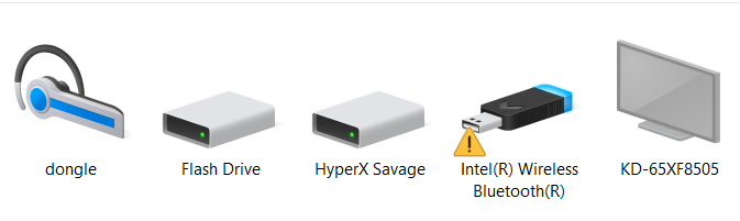 yellow warning Intel(R) Wireless Blutooth(r) symbol - Windows 10 Forums