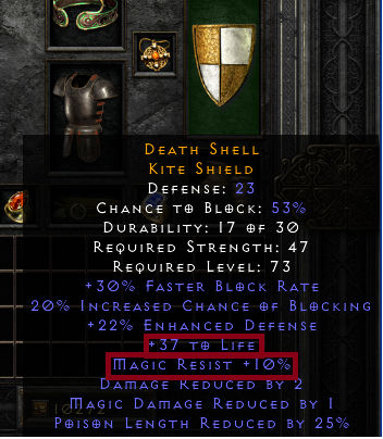 Shield Crafted Oo >> [ +10 % Magic Resist ! ] - Topic - d2jsp
