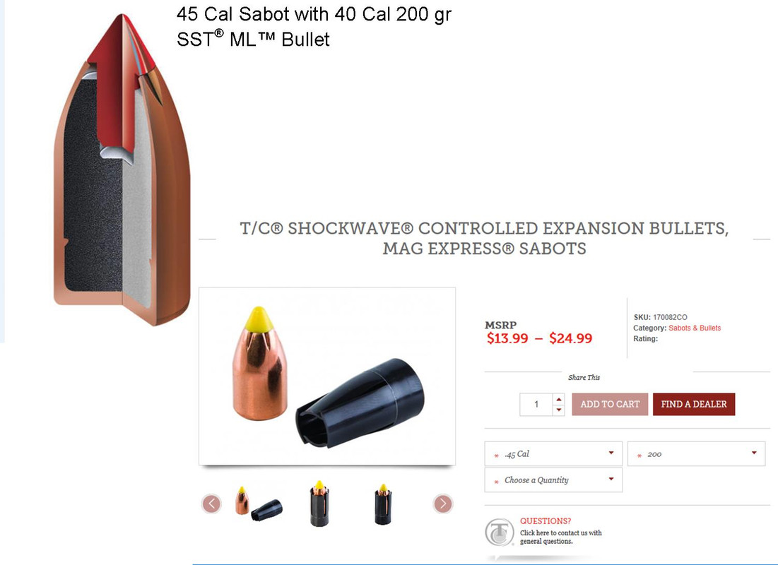 .40 cal TC shockwave vs .40 cal Hornady FTX | Modern Muzzleloader ...