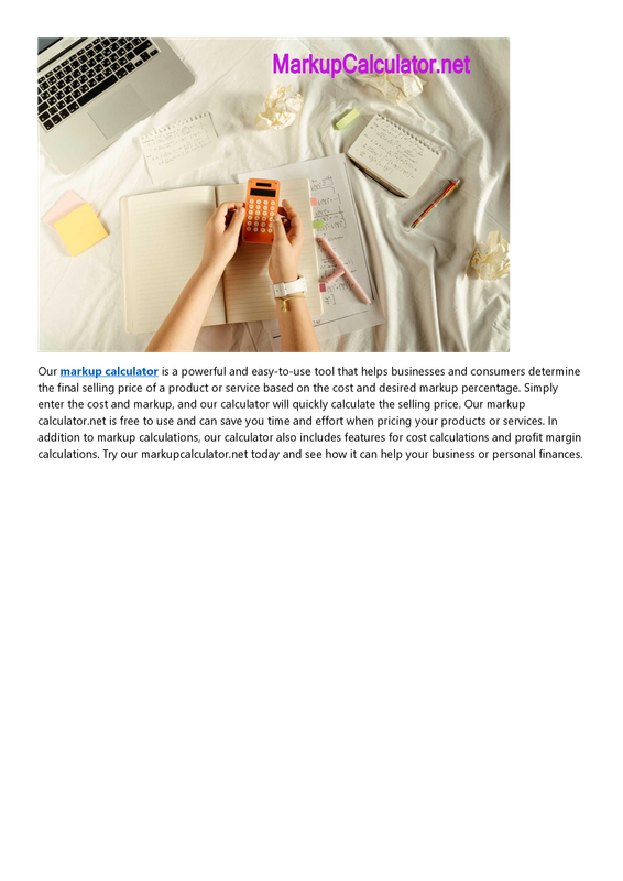 Markup Calculator — Postimages