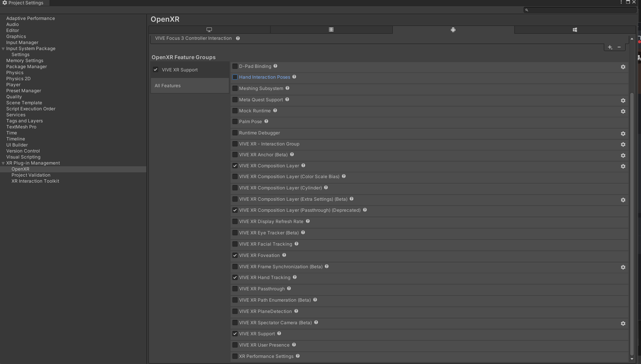 Passthrough on Focus Vision OpenXR Unity - VIVE OpenXR - VIVE Forum