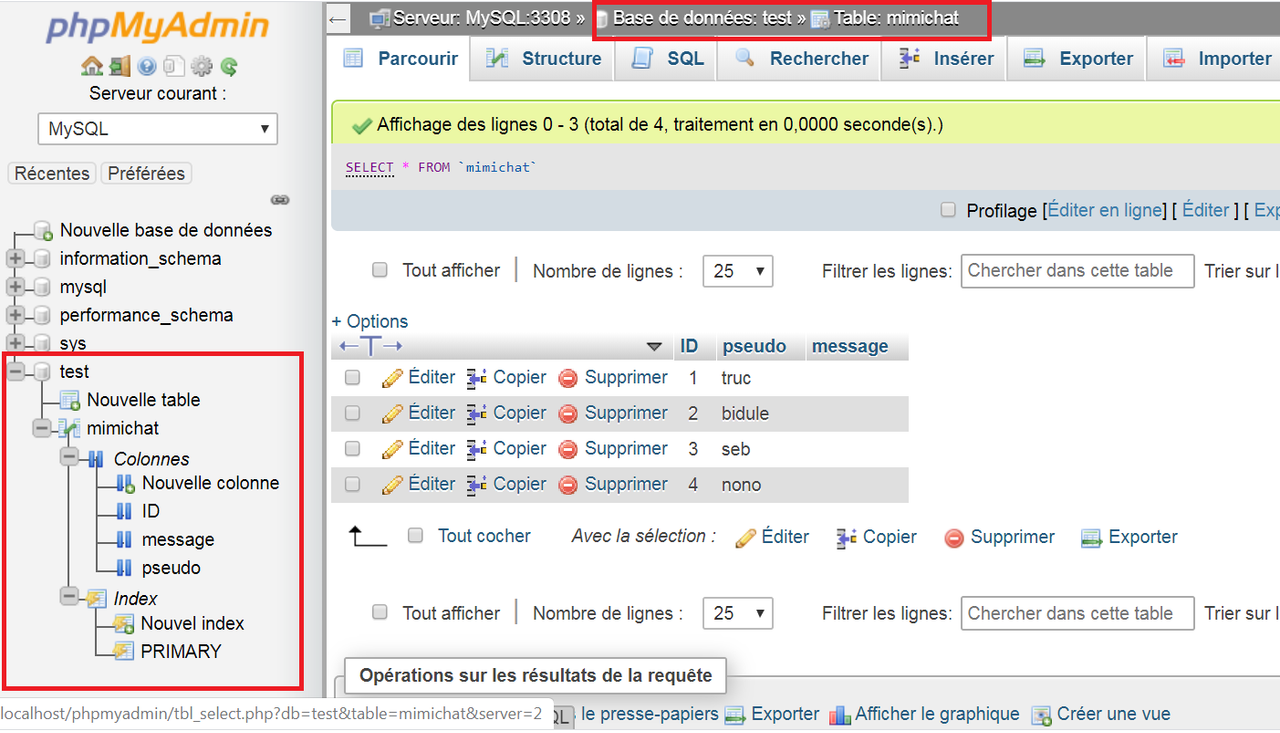 [Résolu] erreur sql sur minichat par sebdu06 - page 1 - OpenClassrooms