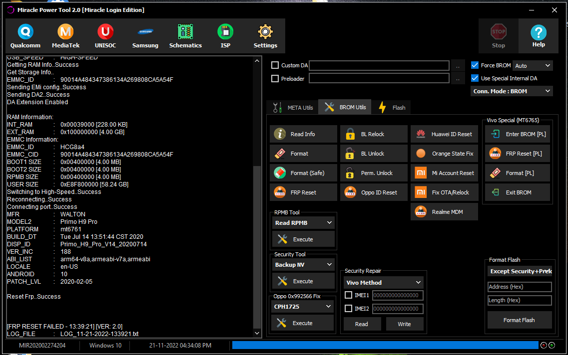 Walton primo H9 Pro Frp lock Reset Success Miracle Power Tool - GSM-Forum