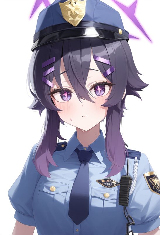 depth of field, 1girl, , [haruka (blue archive)], {{{{police uniform}}}}, blue a s 1178911009 ...