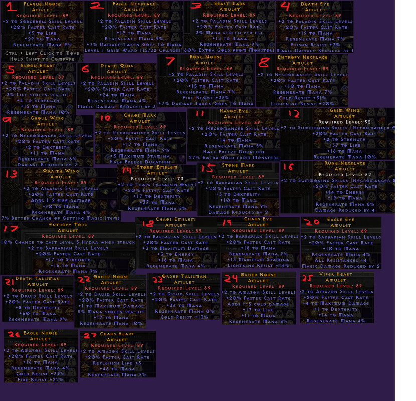 2/20 Amulets - All Classes - Topic - d2jsp