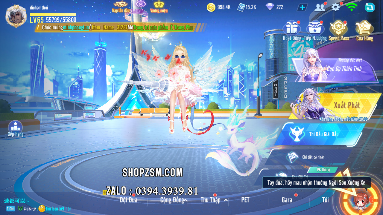 Tài khoản Zing Speed Mobile