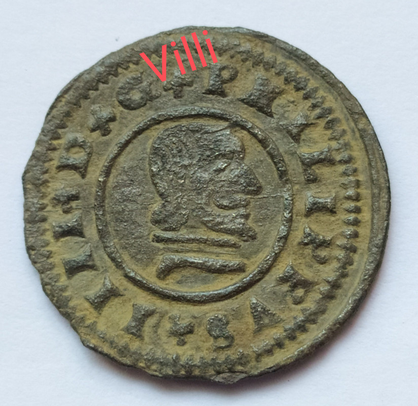 Curiosos 16 maravedís de Córdoba de Felipe IV, 1663. Fecha incompleta.