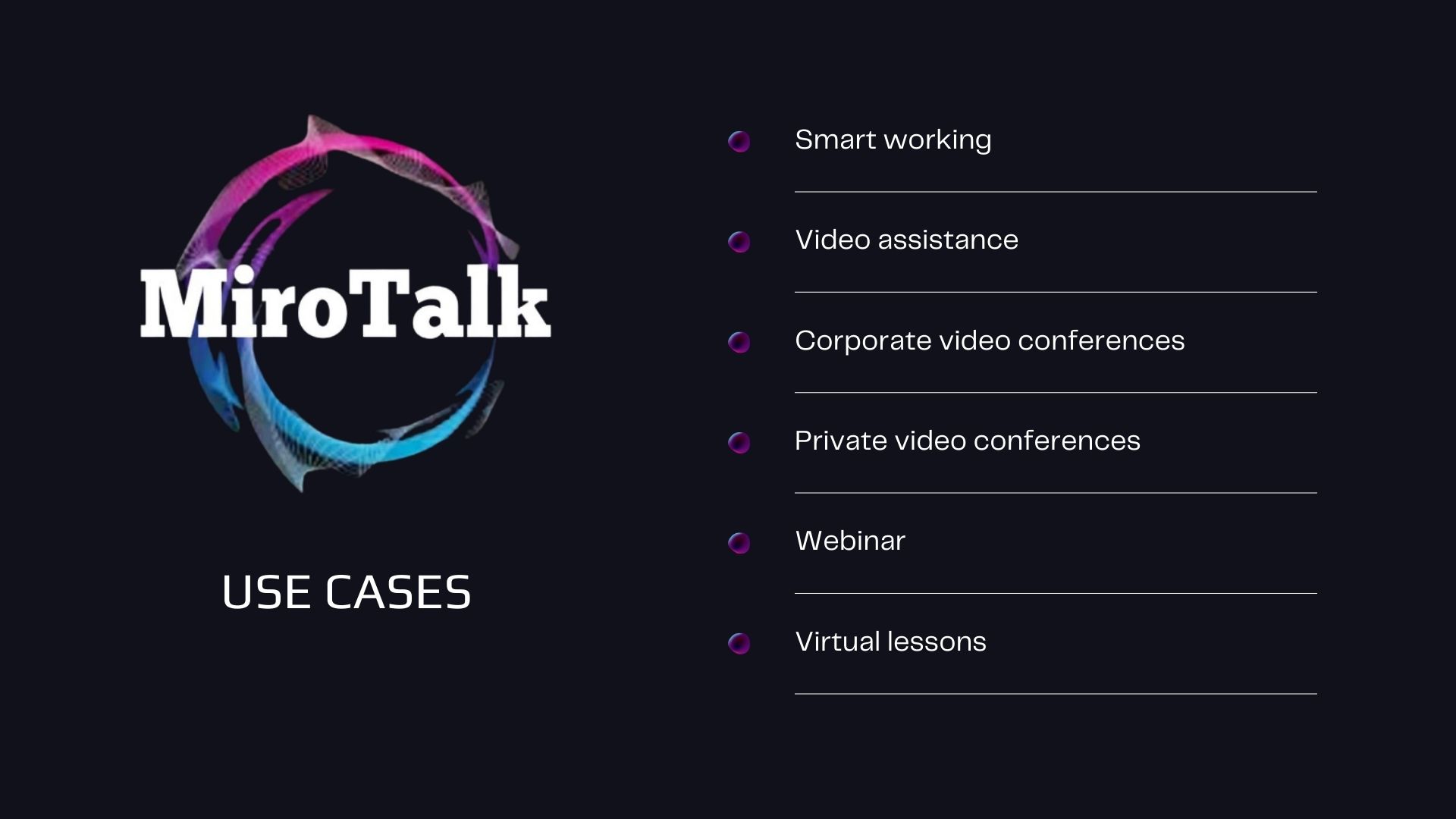 09 mirotalk webrtc use cases — Postimages