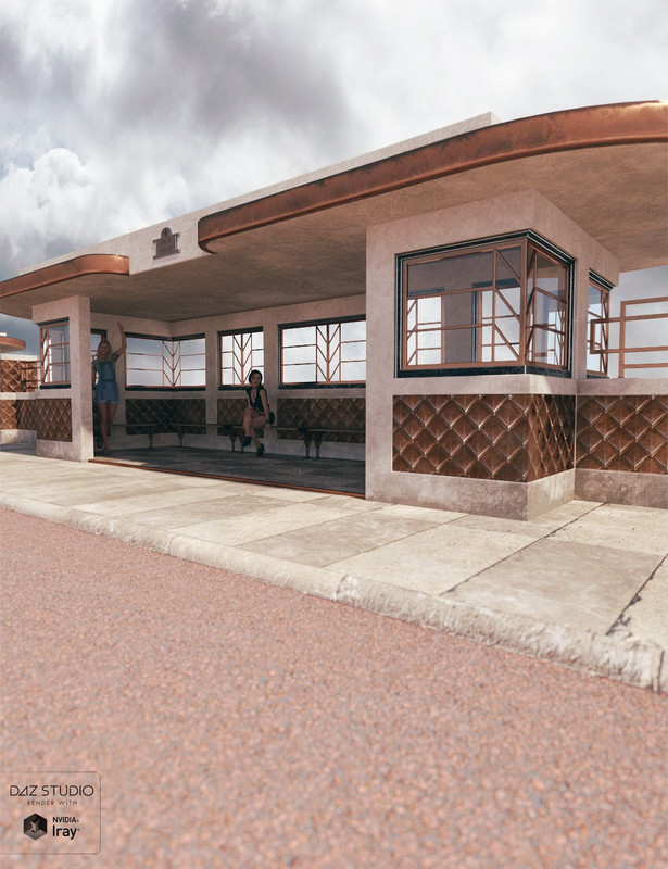 Classy Copper For Deco Bus Stop 2025 - Free Daz 3D Models
