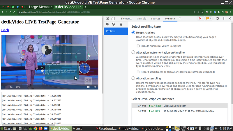 Large Memory Usage in Chrome · Issue #4918 · video-dev/hls.js · GitHub