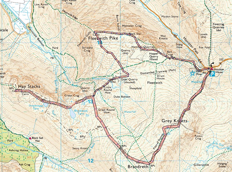 TR- 3 rd August four fells from Honister