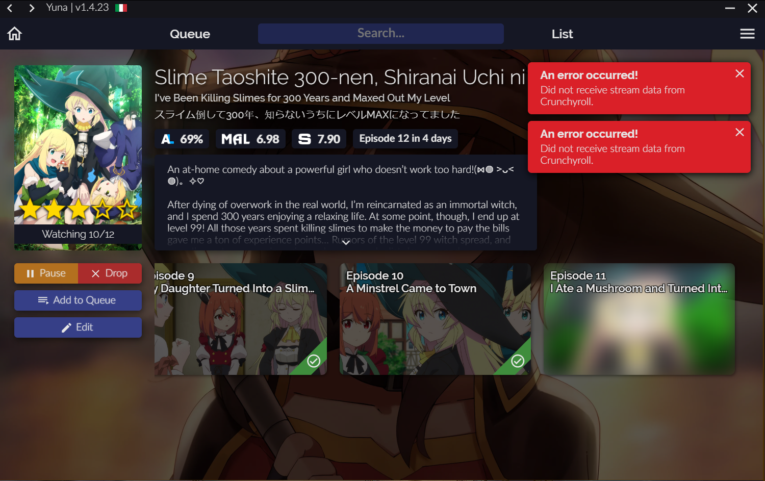 Critical bug, can't play any episode! · Issue #980 · beeequeue/yuna · GitHub