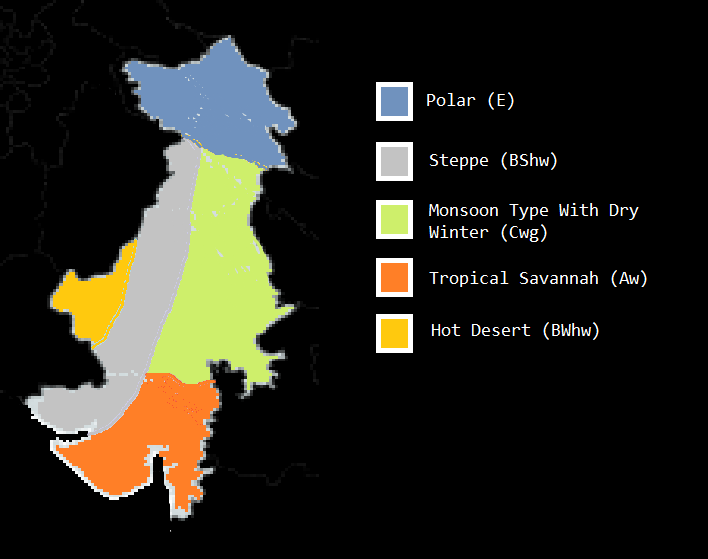 NationStates | Dispatch | Climate Map of the Kingdom of the Indus