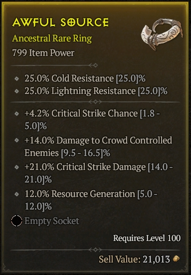 Gg Endgame 799 Ring Crit/crit/resource/cc Dmg - Topic - d2jsp