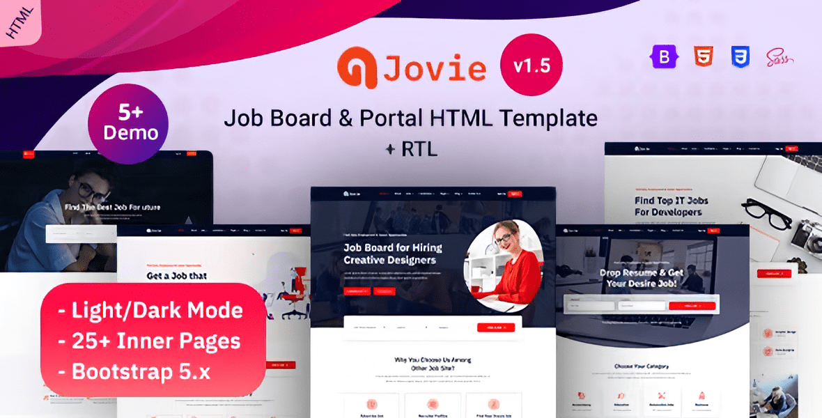 Jovie - Job Board & Hiring Portal HTML Template – Bliter GPL