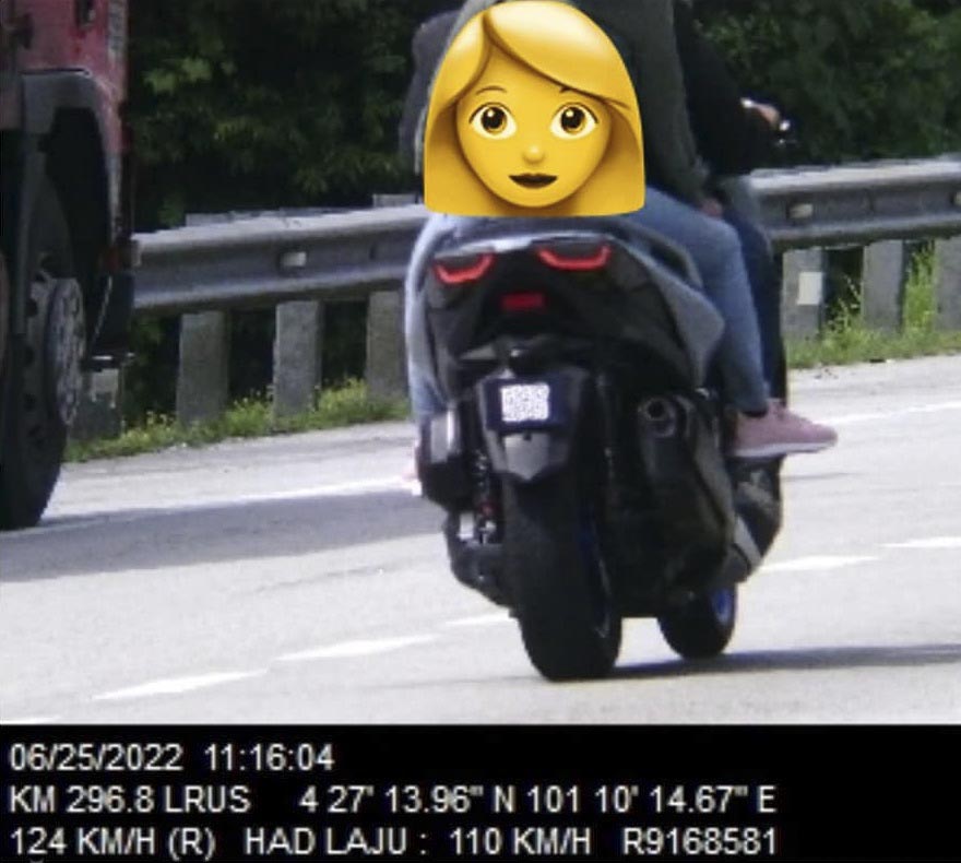 motor kena saman speed trap