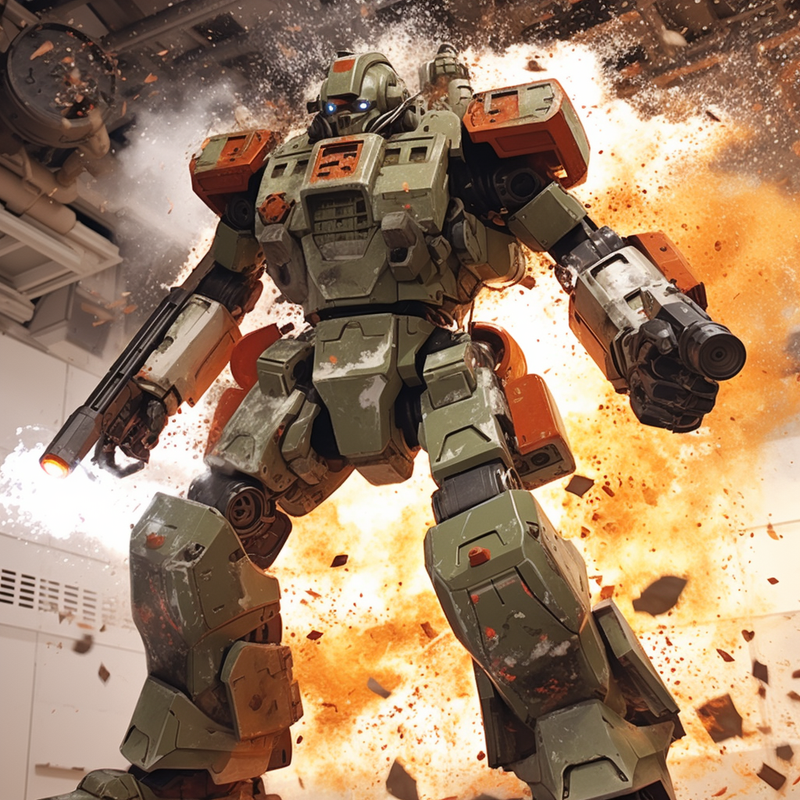 giobbito as mech armor in ww1 fighting in trenchees in the styl ...