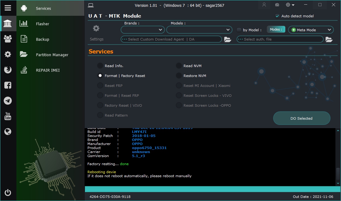 Oppo F1s Screenlock Remove Done Meta Mode By UAT Mtk Module Beta Test ...