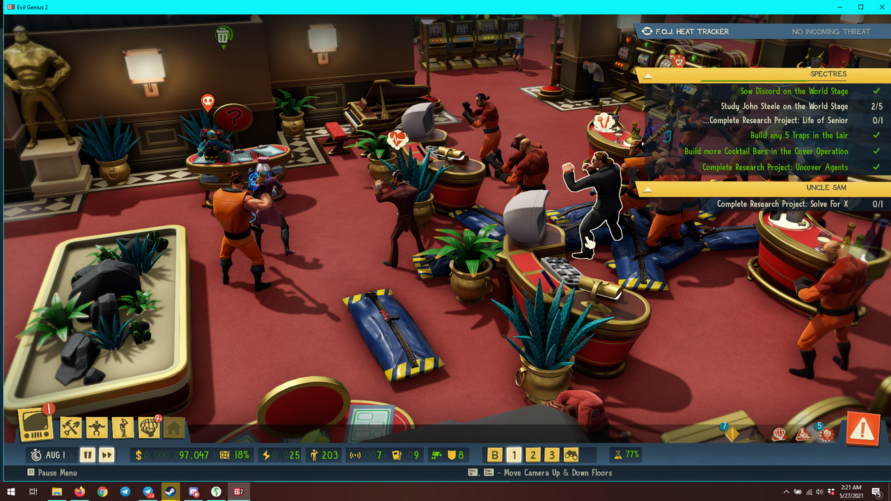 Saboteur trapped inside furniture, all minions frozen, unable to delete ...