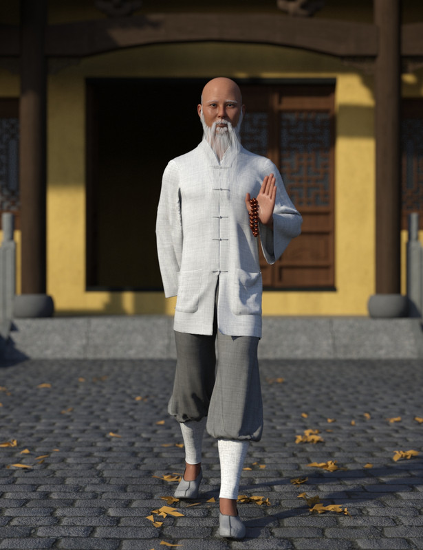 What is the old man's hair and beard in dForce MK Monk Suit for Genesis ...