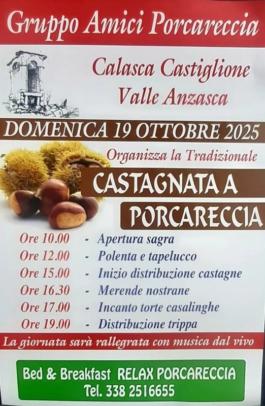 Calasca Castiglione: Castagnata a Porcareccia