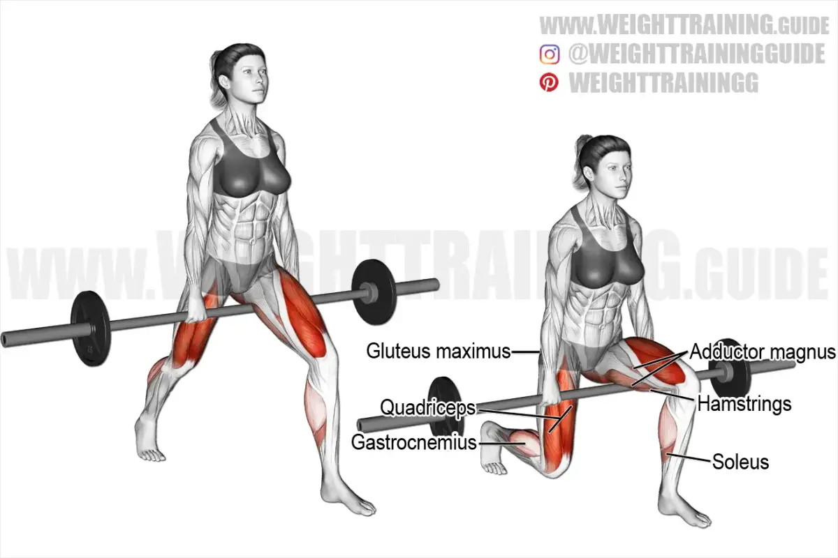 Barbell between legs split squat — Postimages