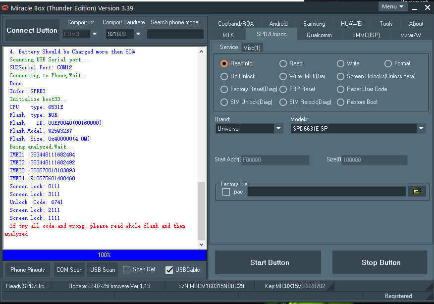 Itel It2171 Remove Passcode Without Loosing Data Done By Miracle Box 3 0862