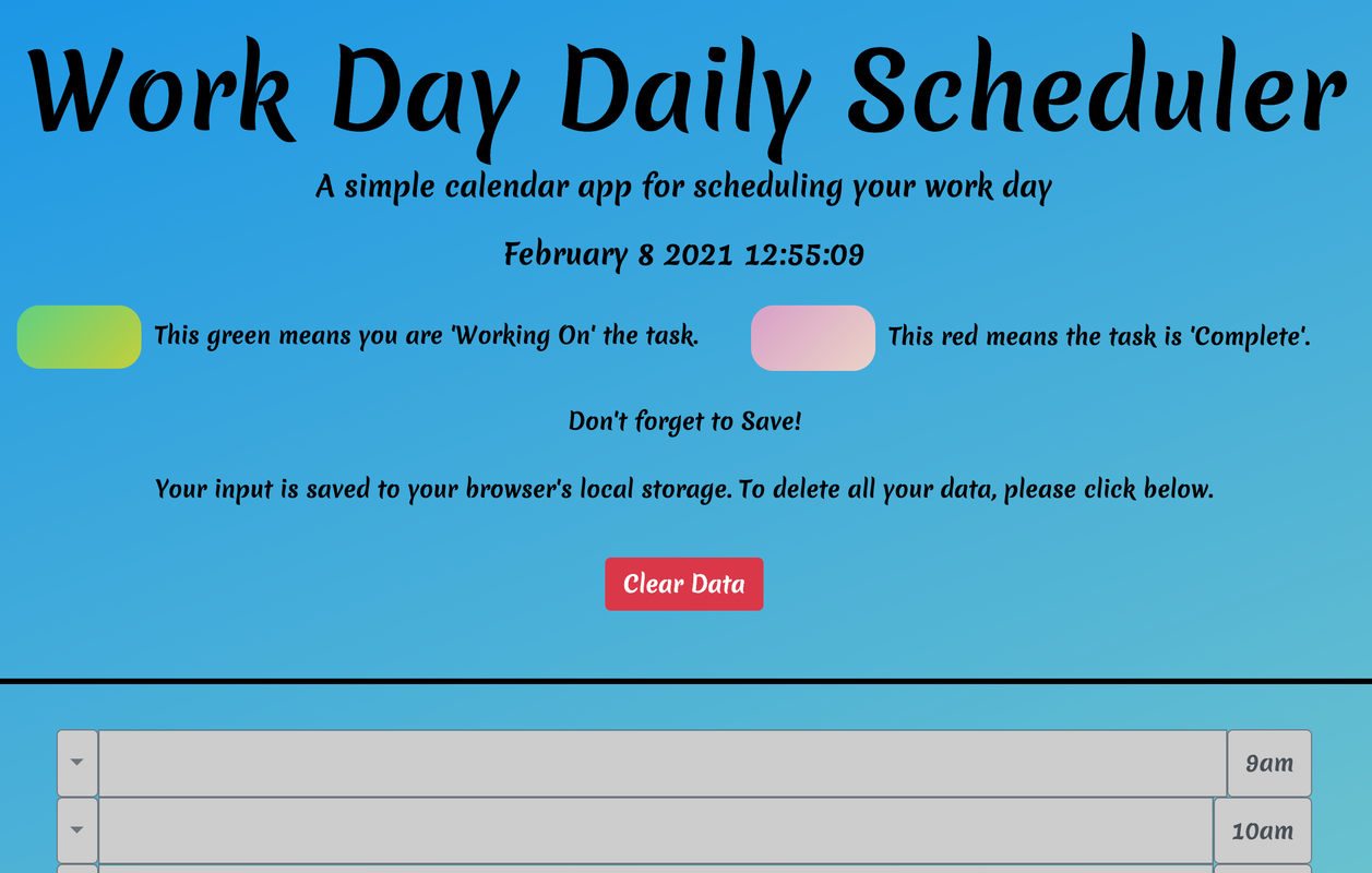 GitHub - DaleJJacobs/DayPlanner: A daily to-do list for your workday. Playing with gradients in ...