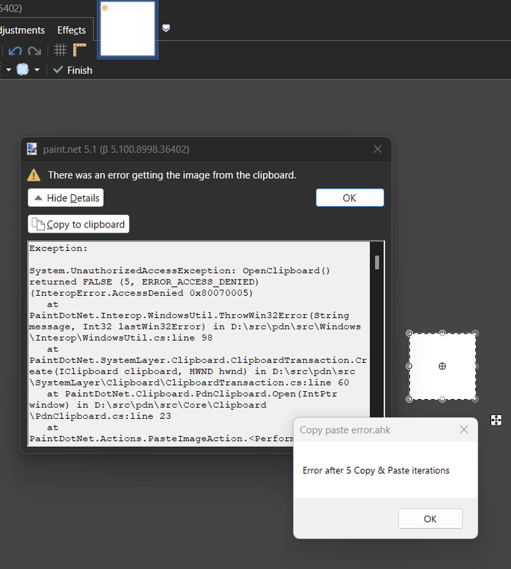 Copy/Paste Error - Troubleshooting & Bug Reports - Paint.NET Forum Copy/Paste Error - Troubleshooting & Bug Reports - Paint.NET Forum