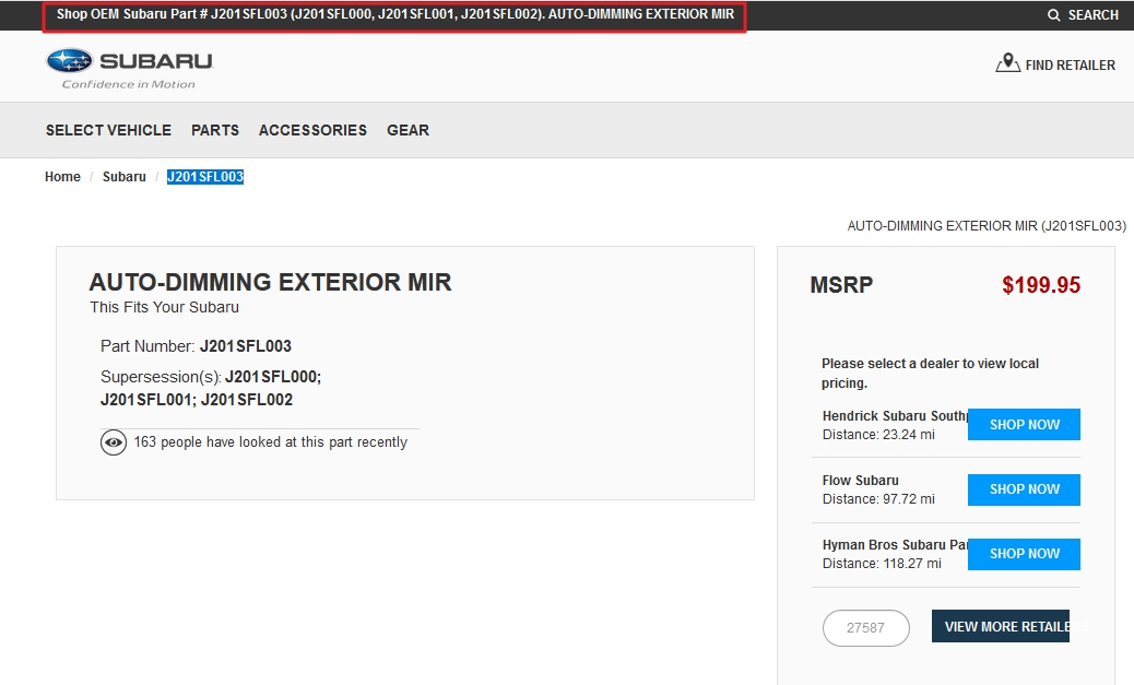 2019: Replacing side mirrors with approach light auto-dimming mirrors ...
