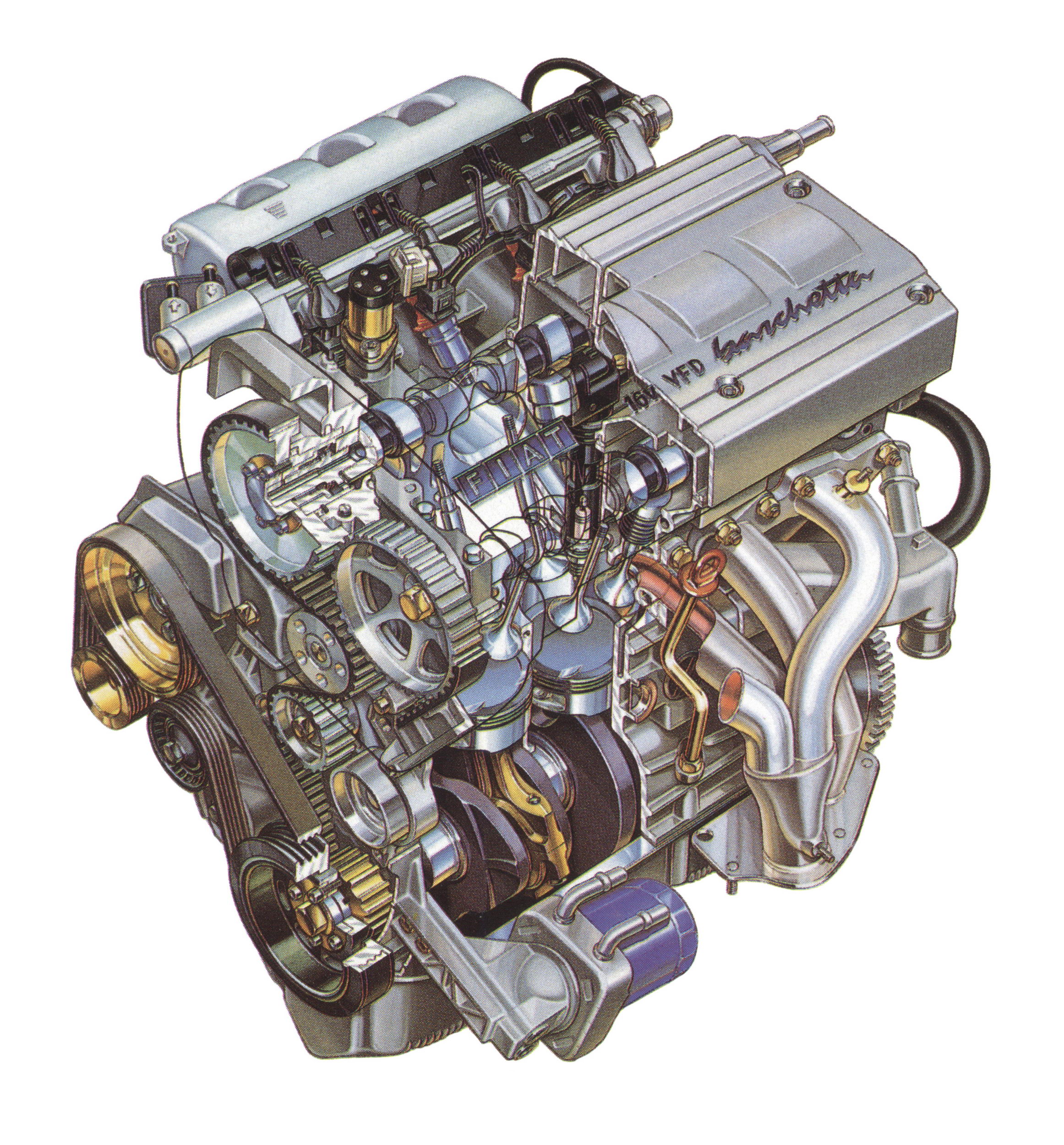 Fiat 16 V YFD 1750cc DOHC engine by artist unknown — Postimages