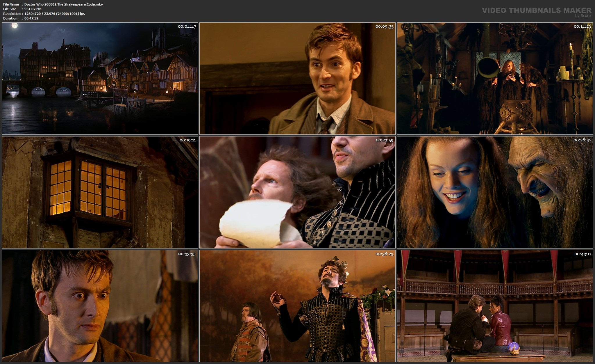 Doctor Who S03 E02 The Shakespeare Code mkv — Postimages