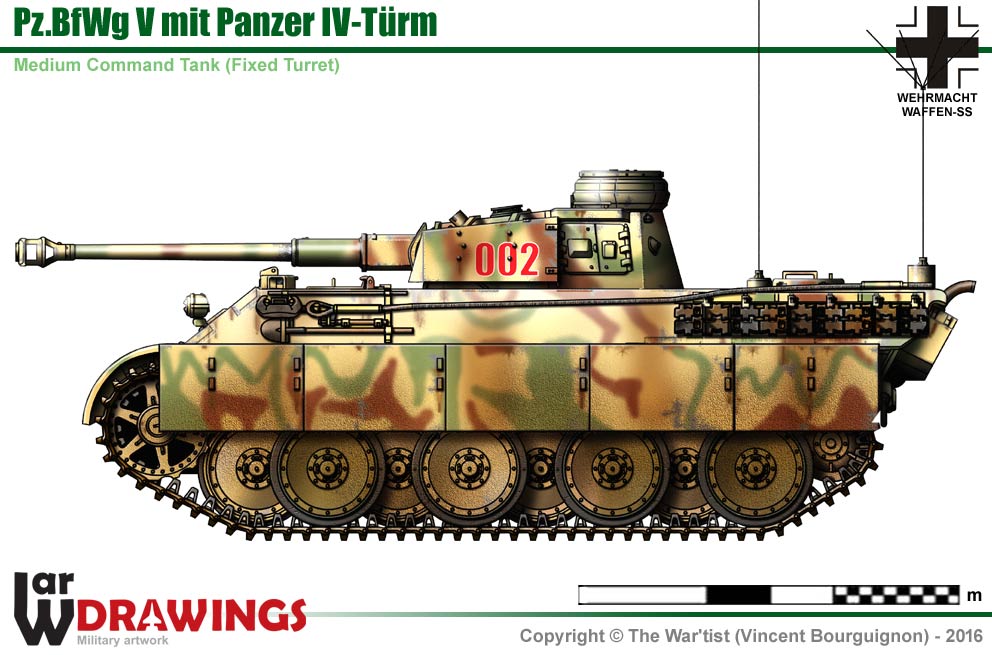 Bergepanther avec tourelle Pzkpfw.IV(H) Char de commandement