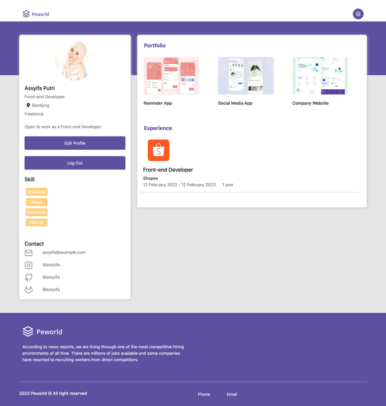 GitHub - assyifaptrs/peworld-app: Website for recruiters and job seekers in searching for job ...