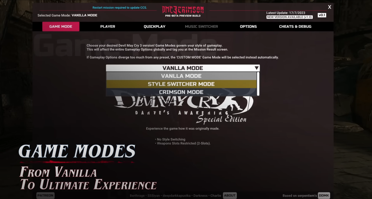 Devil May Cry 3 Crimson at Devil May Cry HD Collection Nexus - Mods and community
