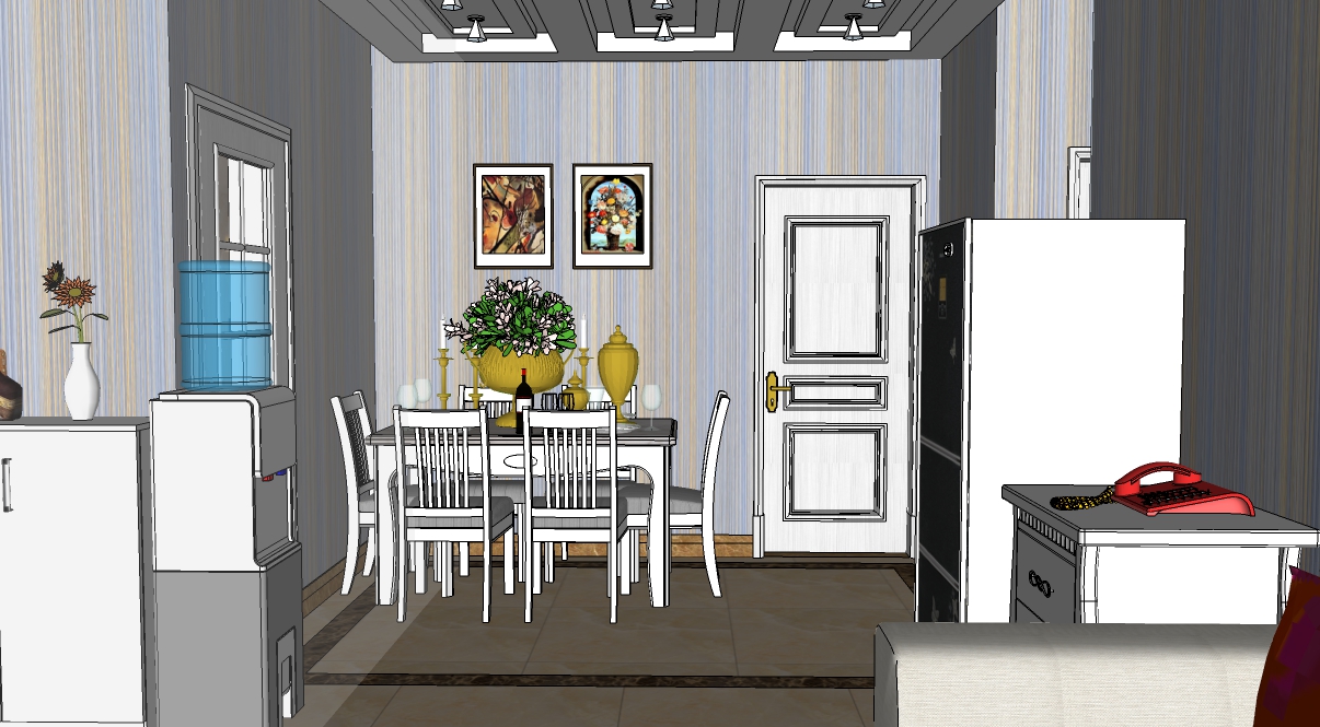 1018 Interior Classic Scene Sketchup Model Free Download Part 1