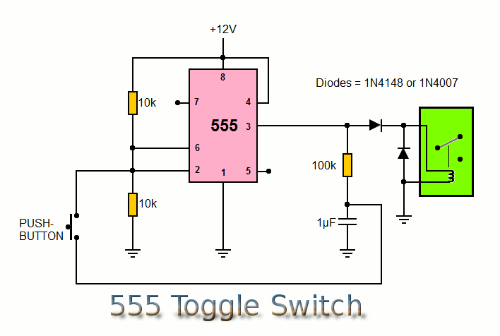 Using Four 555 Relay Toggle Circuits Groupdiy Audio Forum